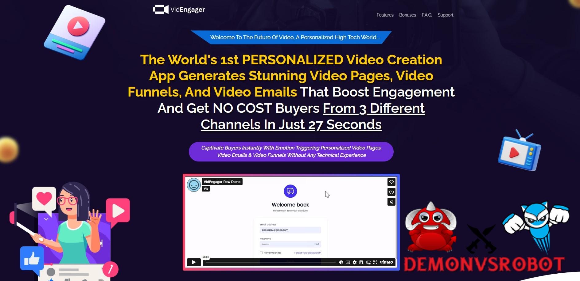 LIVE Engager + OTOs (2025) Reviews and bonus - Demon VS Robot